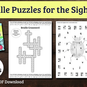 Braille Puzzles for the Sighted | Grade 1 Uncontracted Braille, Printed ...