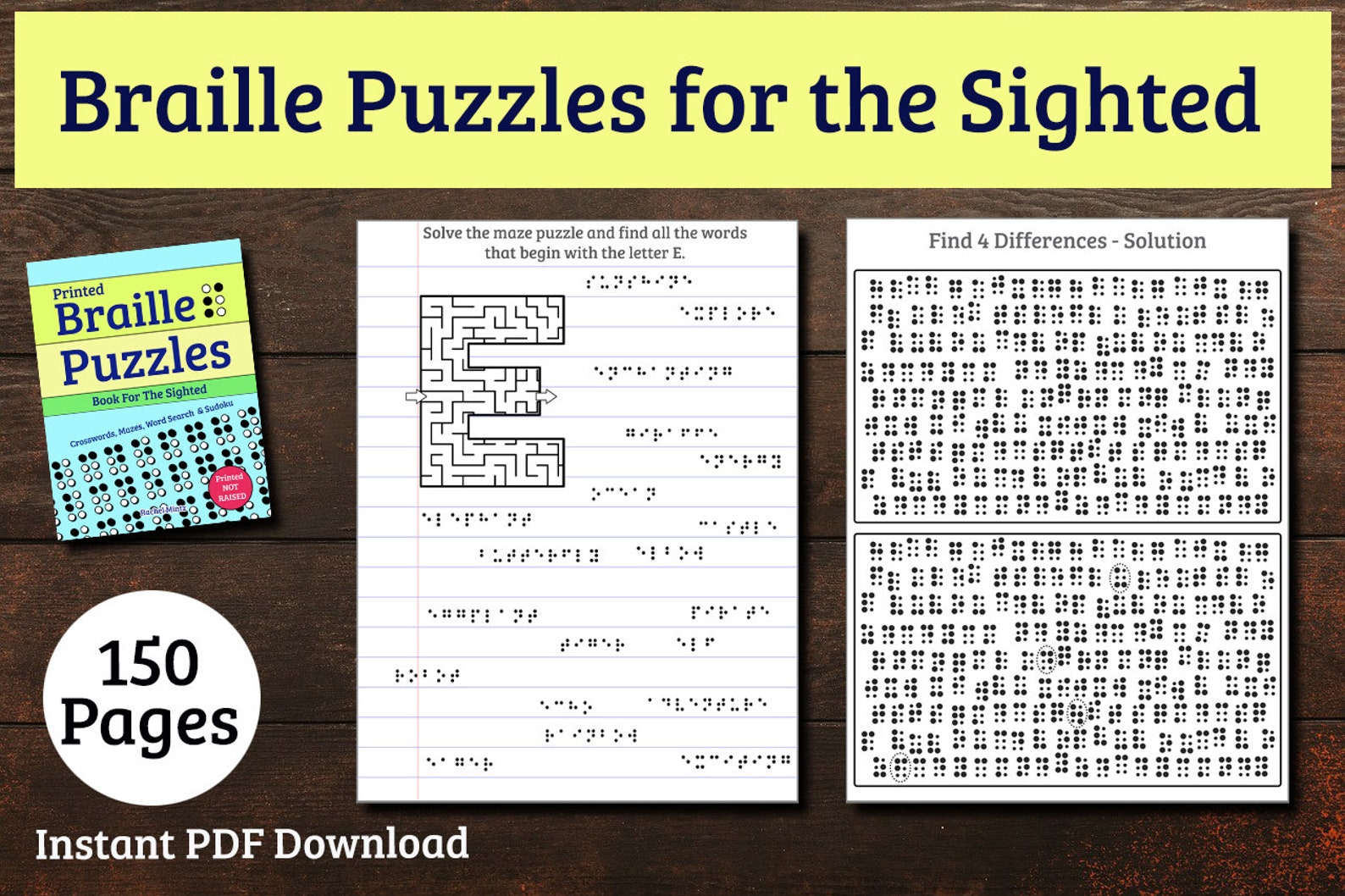 Braille Puzzles for the Sighted | Grade 1 Uncontracted Braille, Printed ...