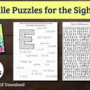 Braille Puzzles for the Sighted | Grade 1 Uncontracted Braille, Printed ...