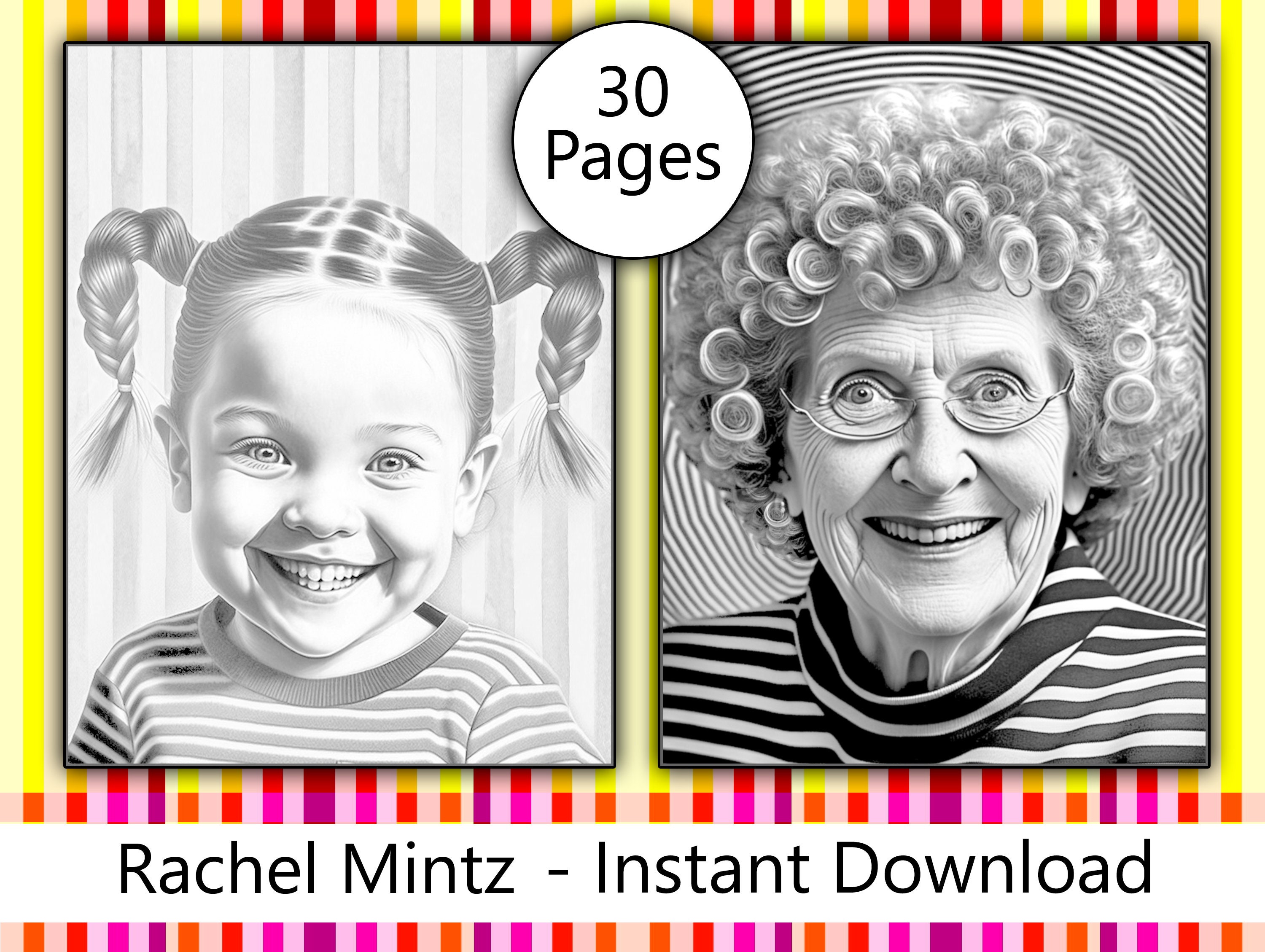 30 Realistic Grayscale Portraits, Beautiful Women, Girls and Boys, Pop ...