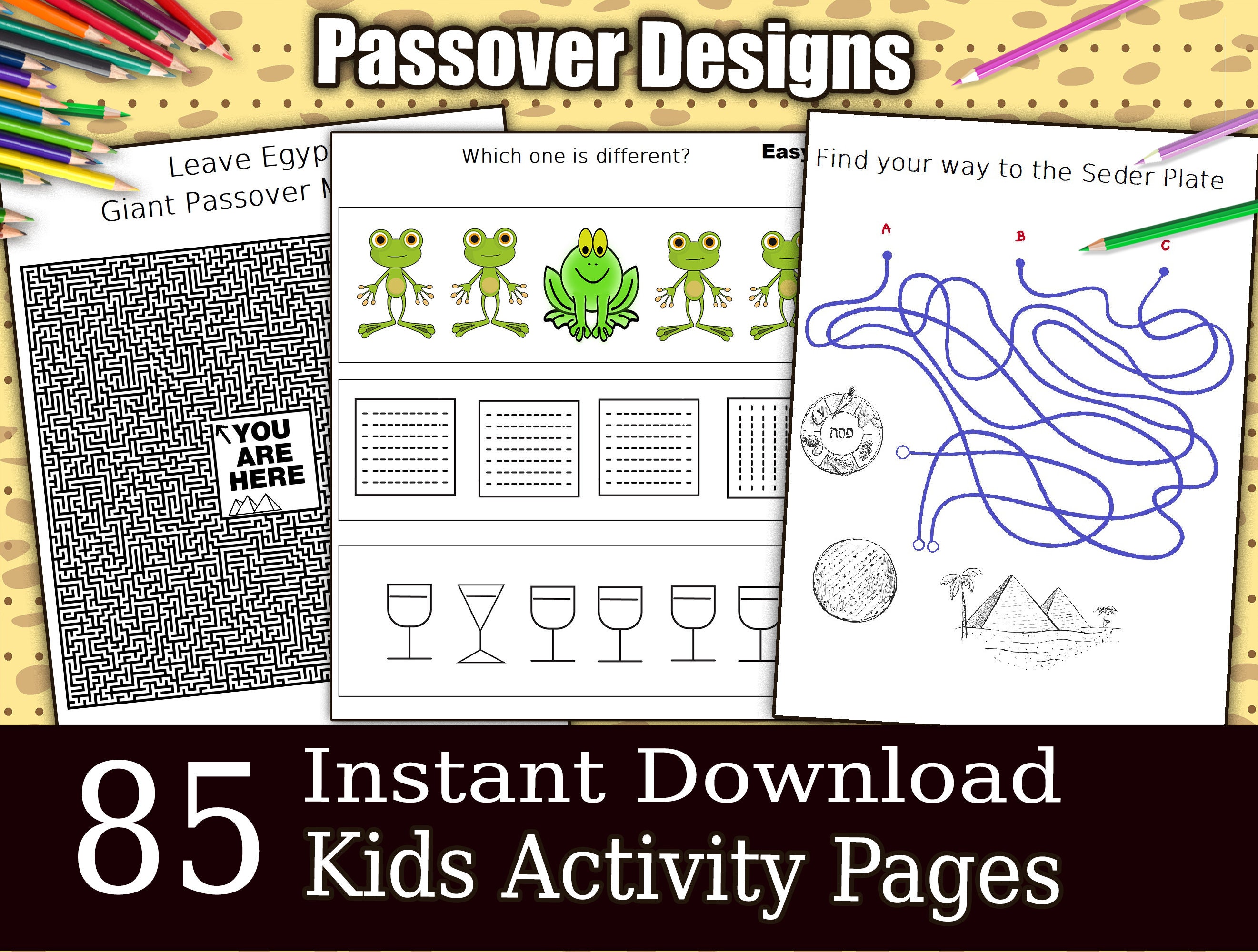 BEST VALUE 85 Passover Activity & Coloring Pages for Kids and Children ...