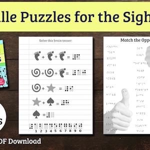Braille Puzzles for the Sighted | Grade 1 Uncontracted Braille, Printed ...