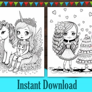 30 Cute Fairies & Cupcakes to Color, Sweet Fairy Girls, Treats and ...