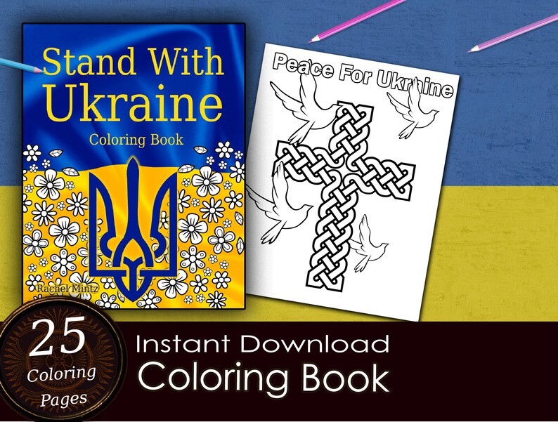 Stand With Ukraine Coloring Book, Support Ukraine, 25 Colouring Sheets ...
