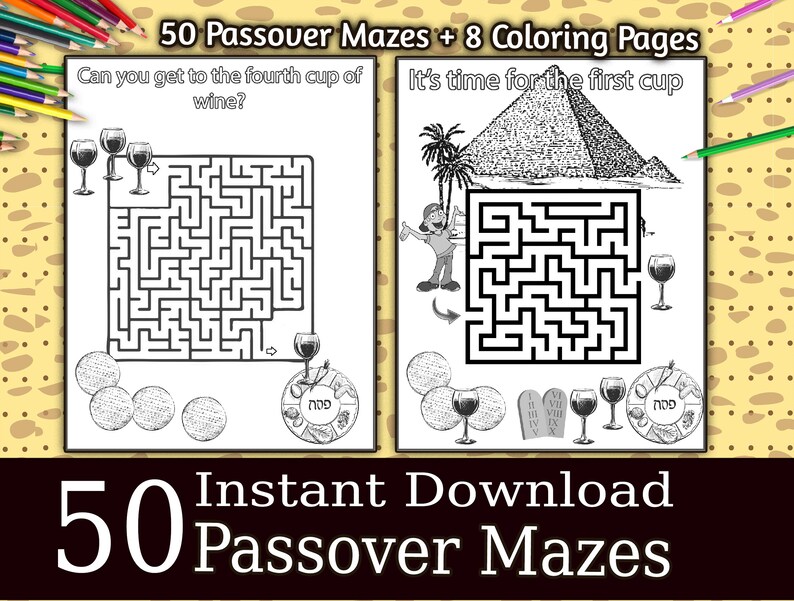 50 Passover Seder Mazes Activity Book (digital Download) - Etsy