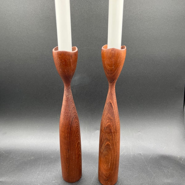 Teak Candlesticks - Etsy