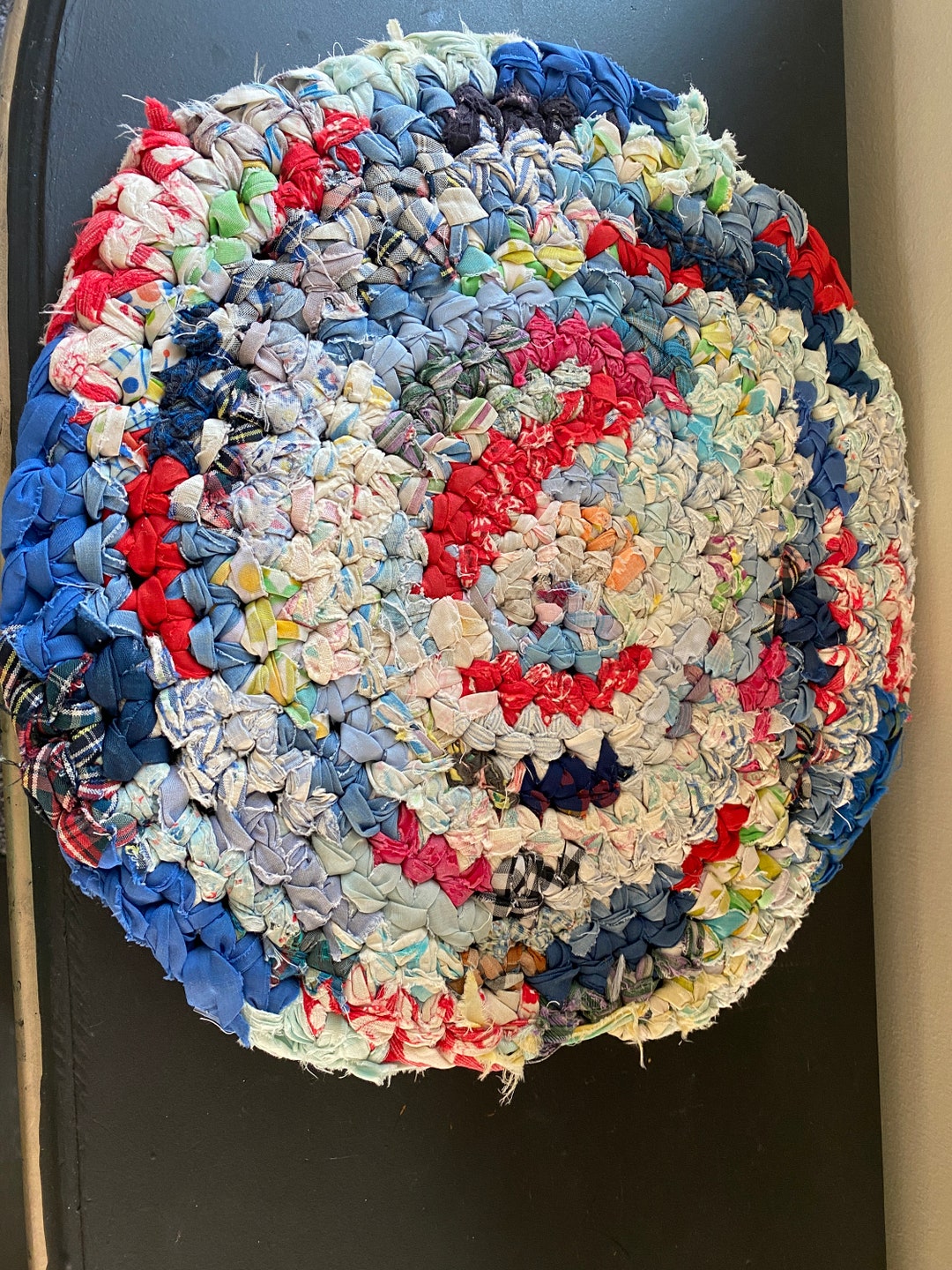 Rag Rug Style Table Mat, Placemat, Centerpiece Base, Table Protector ...
