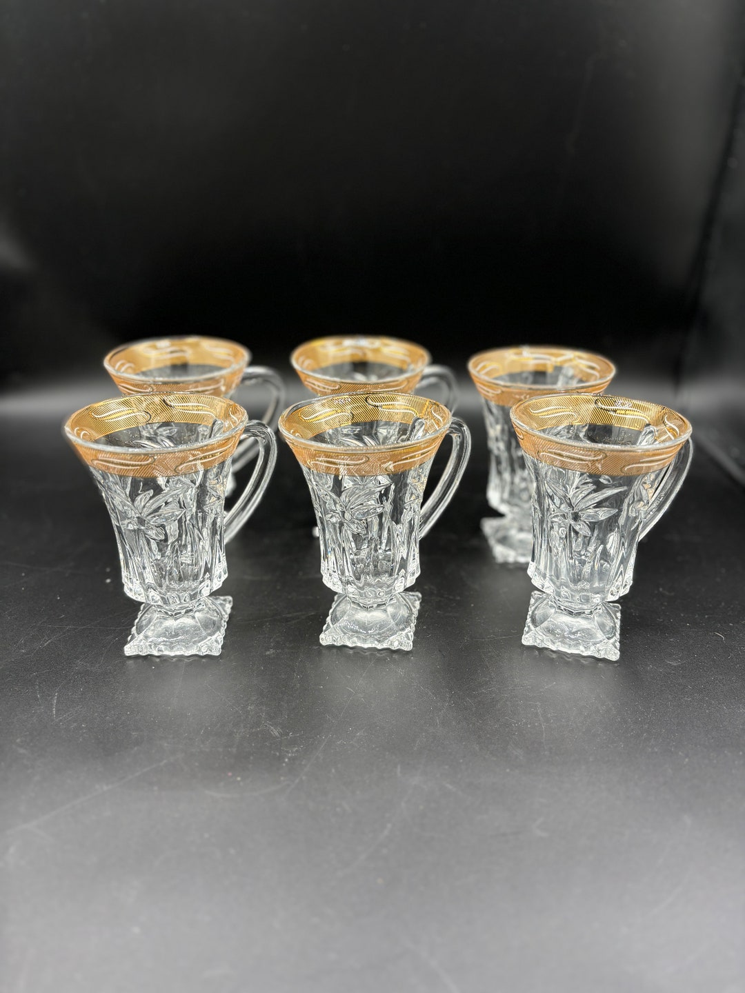 Vintage, Alpine Tea/mug, Irish Coffee Set, Gold Filigree and Cut Floral ...