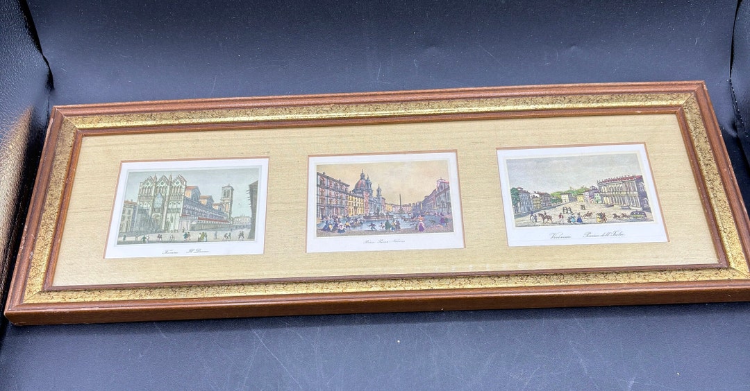 Vintage Framed Italian Trio of Prints, Ferrara the Cathedral, Rome ...
