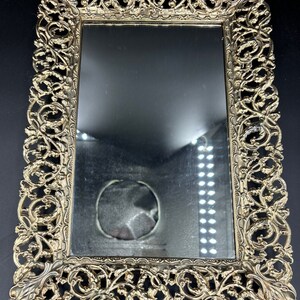 Ormolu Ornate Gold Filigree Frame, Mirror, Hanging, Vanity, Perfume ...