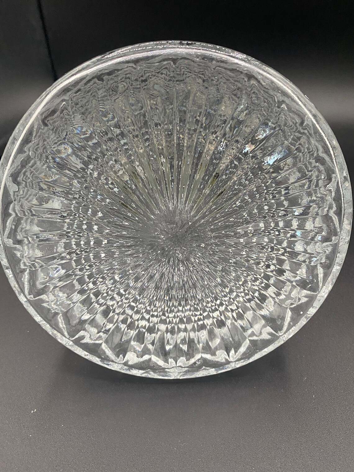 Diamond Pattern Pressed Glass Pitcher/decanter With Ornate | Etsy