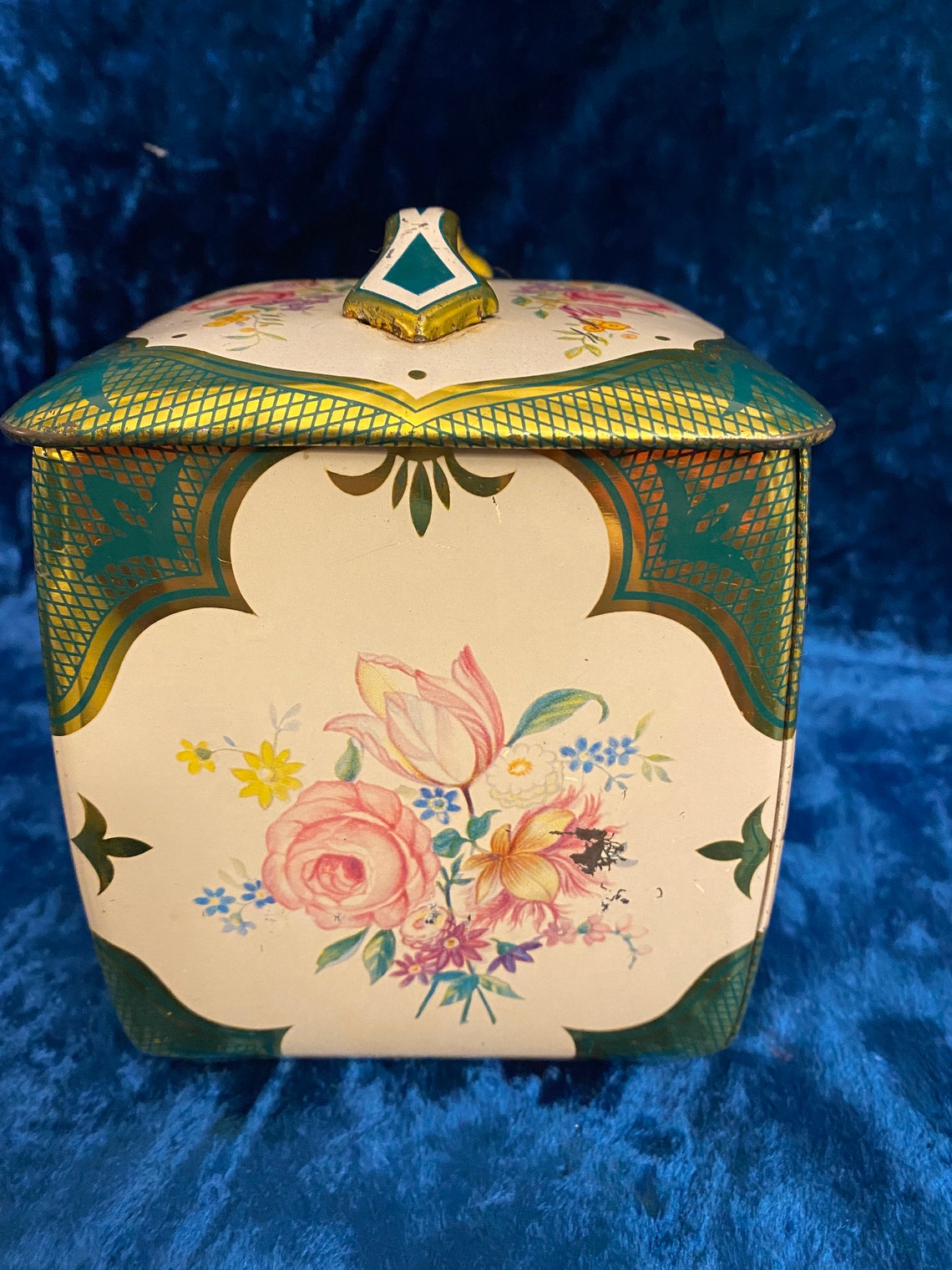 Beautiful Unique Vintage Decorated Candy Tin Container Made | Etsy