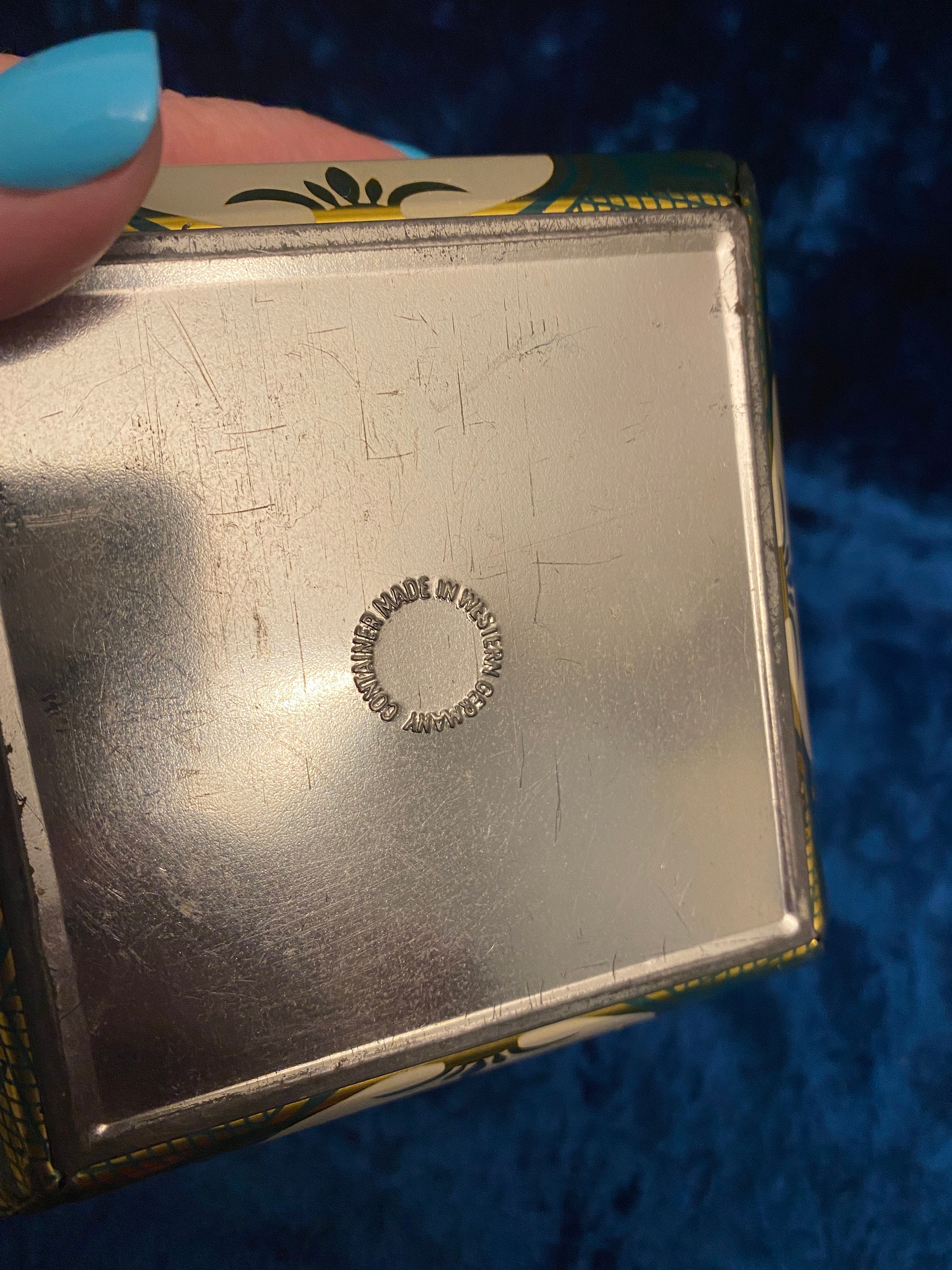 Beautiful, Unique Vintage Decorated Candy Tin Container Made in Western ...