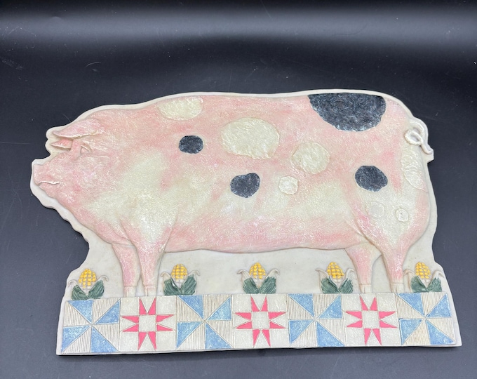 Jim Shore, Pig Wall Art, Garden Artistry, Pink Spotted Pig, Corn, Quilt ...