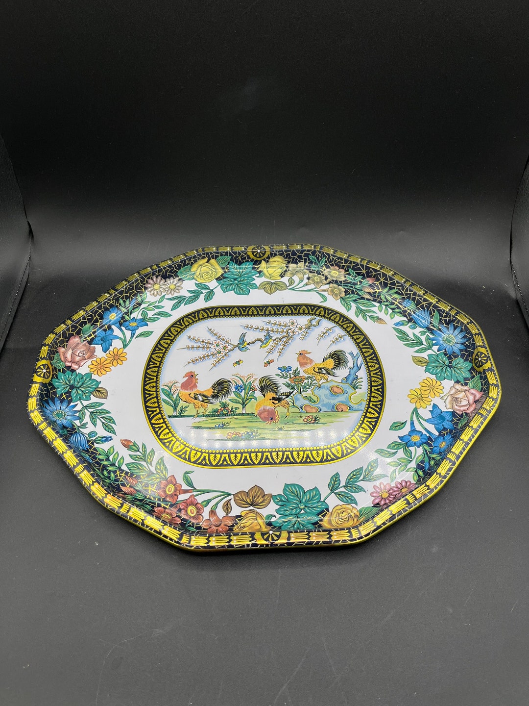 Vintage, Daher Tin Tray, Roosters, Hens, Farm, Made in England - Etsy