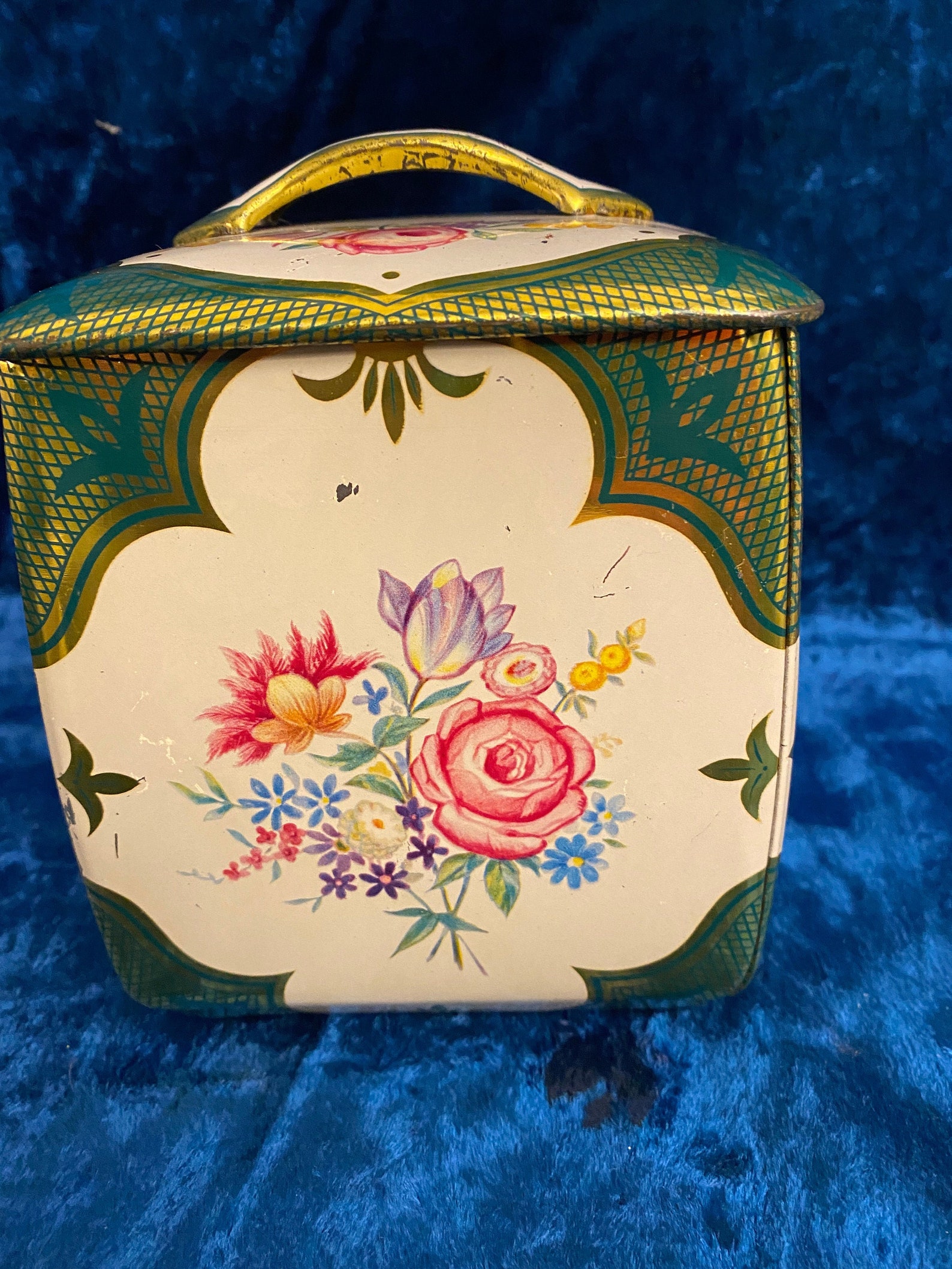 Beautiful Unique Vintage Decorated Candy Tin Container Made | Etsy