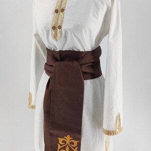 White Tunic for Women With Silver or Gold Trim Decoration - Long Shirt ...