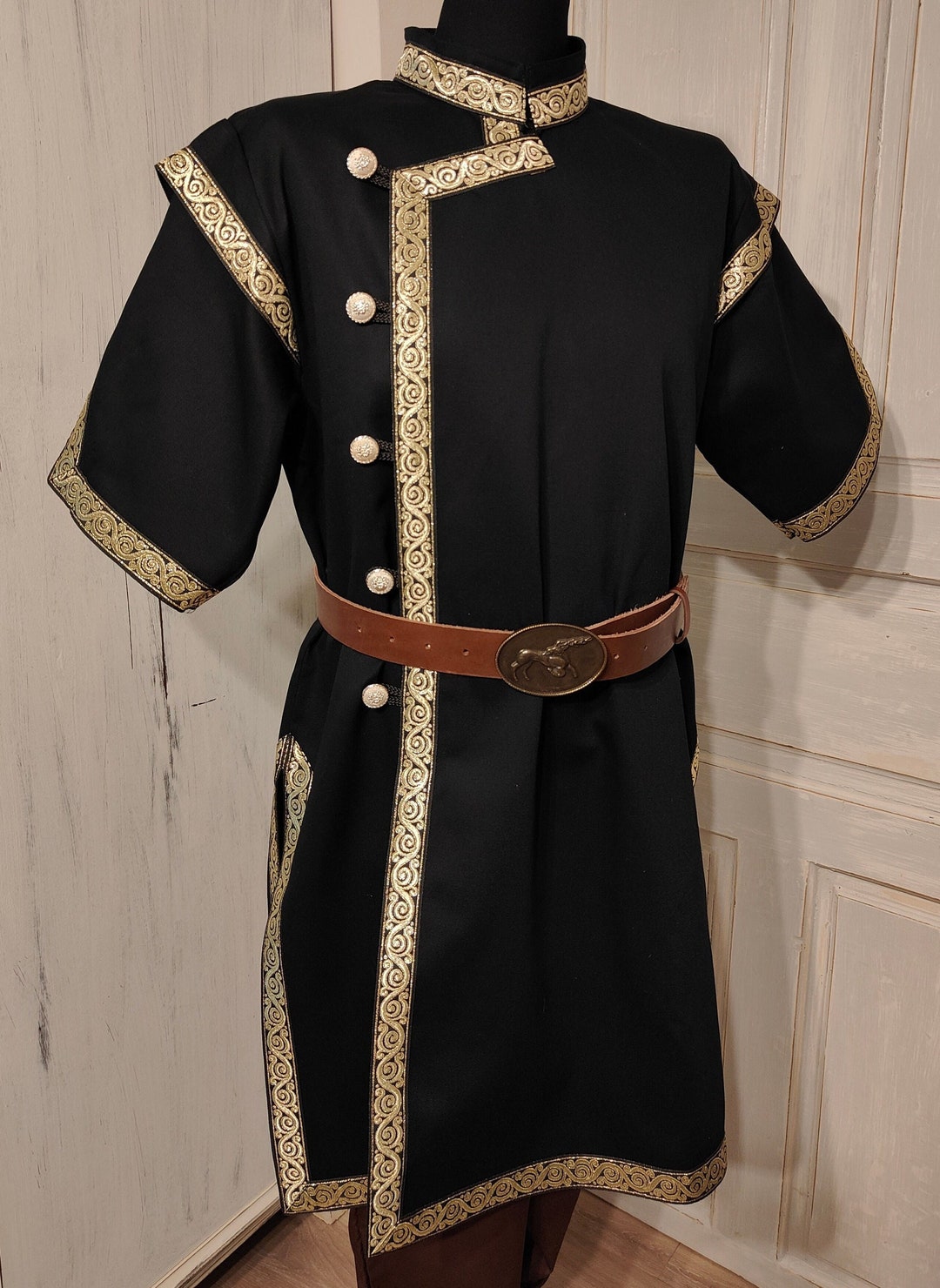 Buttoned Kaftan With Trim in Several Colors - Reenactment, Larp ...