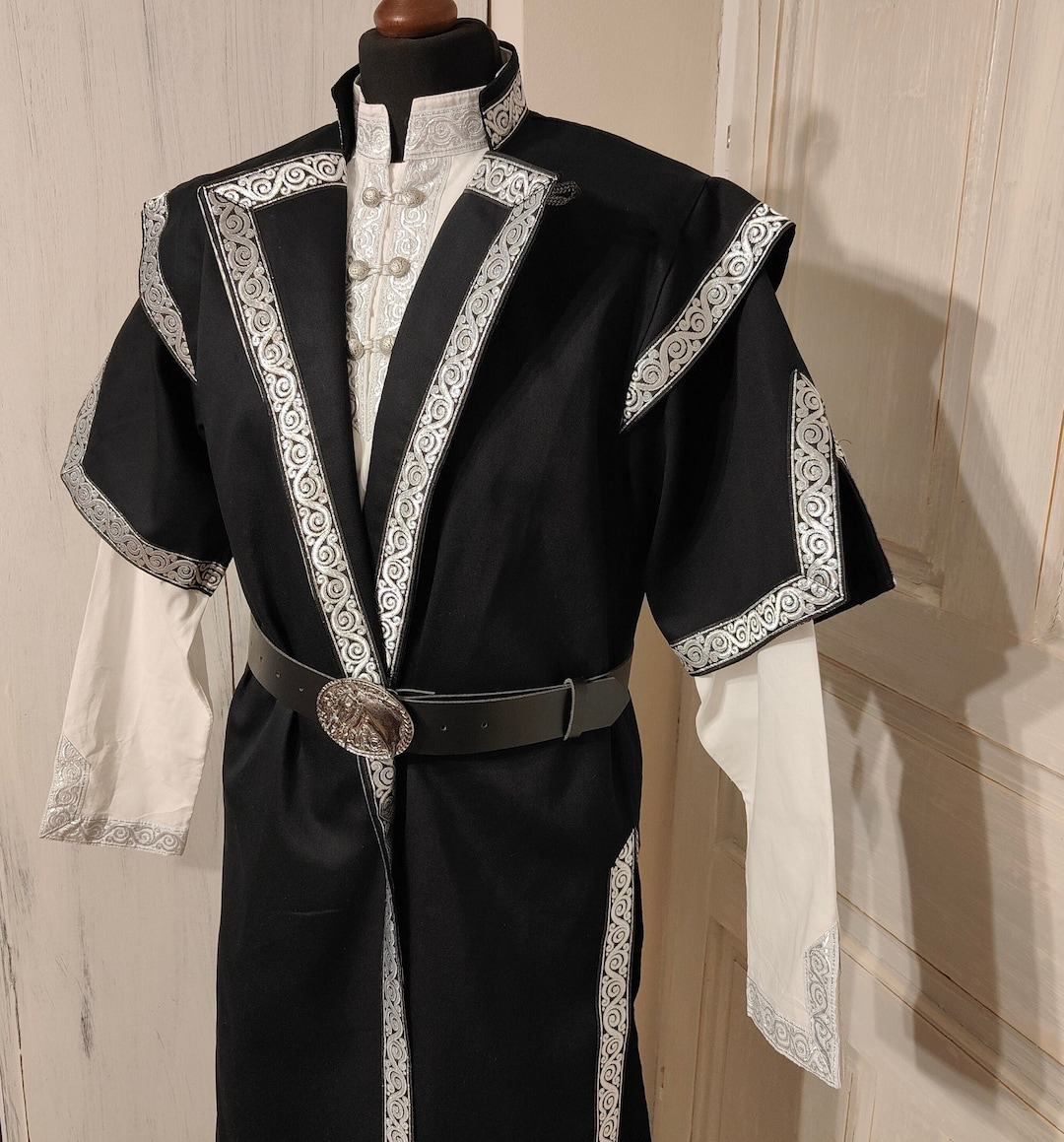 Kaftan for Men With Trim Decoration, Reenactment, Larp, Fantasy, Archer ...