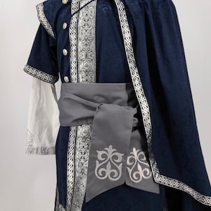 Blue Brocade Cape With Trim Decoration - CAPE ONLY - Reenactment, Cloak ...