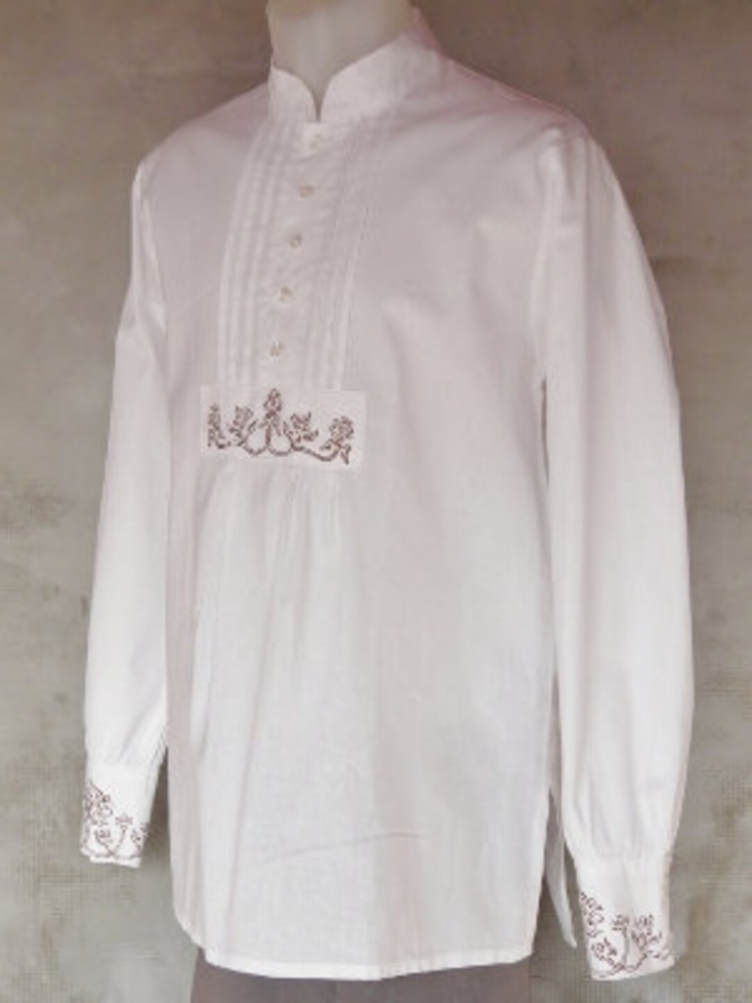 White Medieval Men's Shirt With Medieval Tree of Life Ornamentation ...