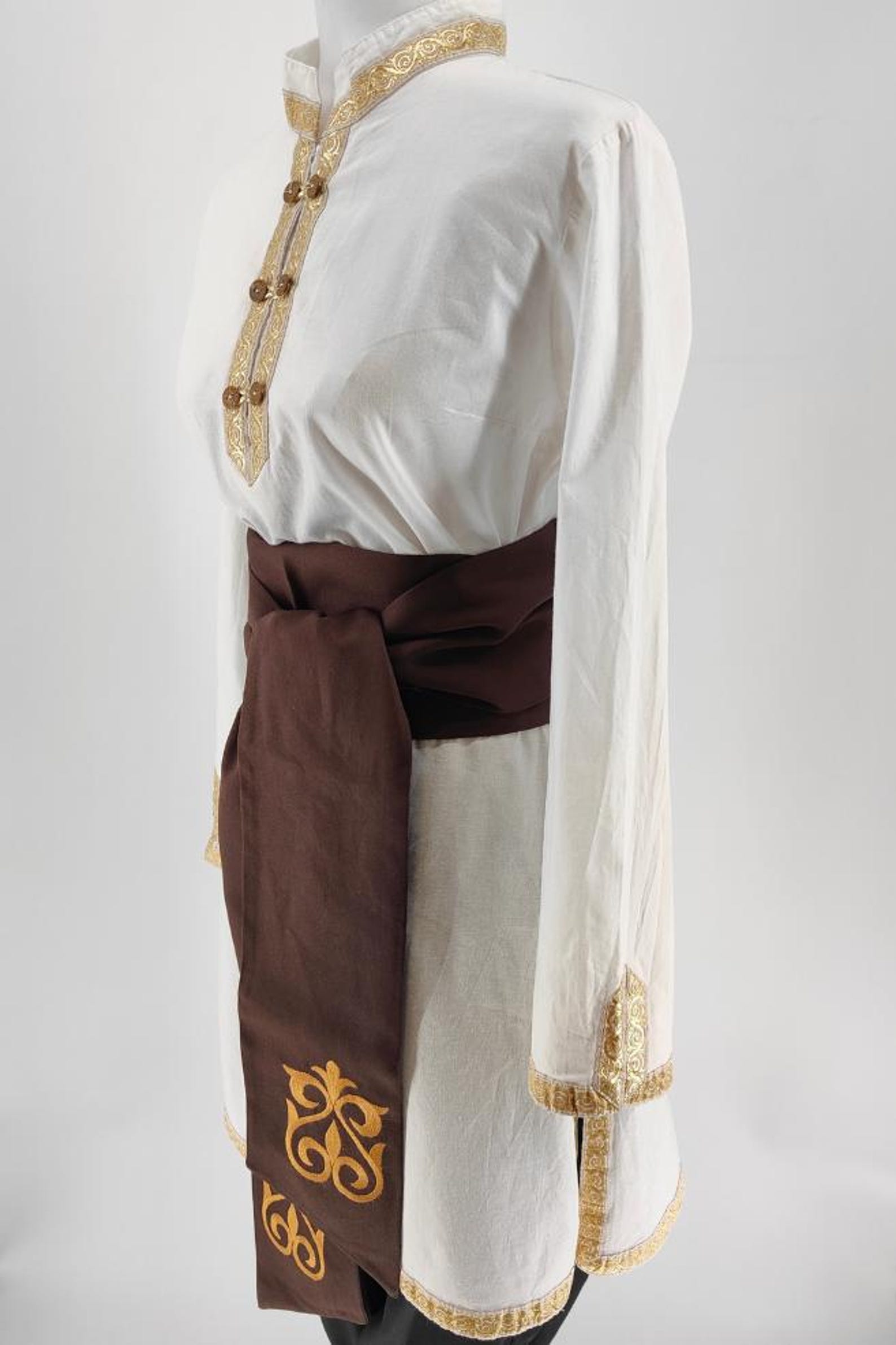 White Tunic for Women With Silver or Gold Trim Decoration - Long Shirt ...