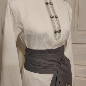 White Tunic for Women With Silver or Gold Trim Decoration - Long Shirt ...