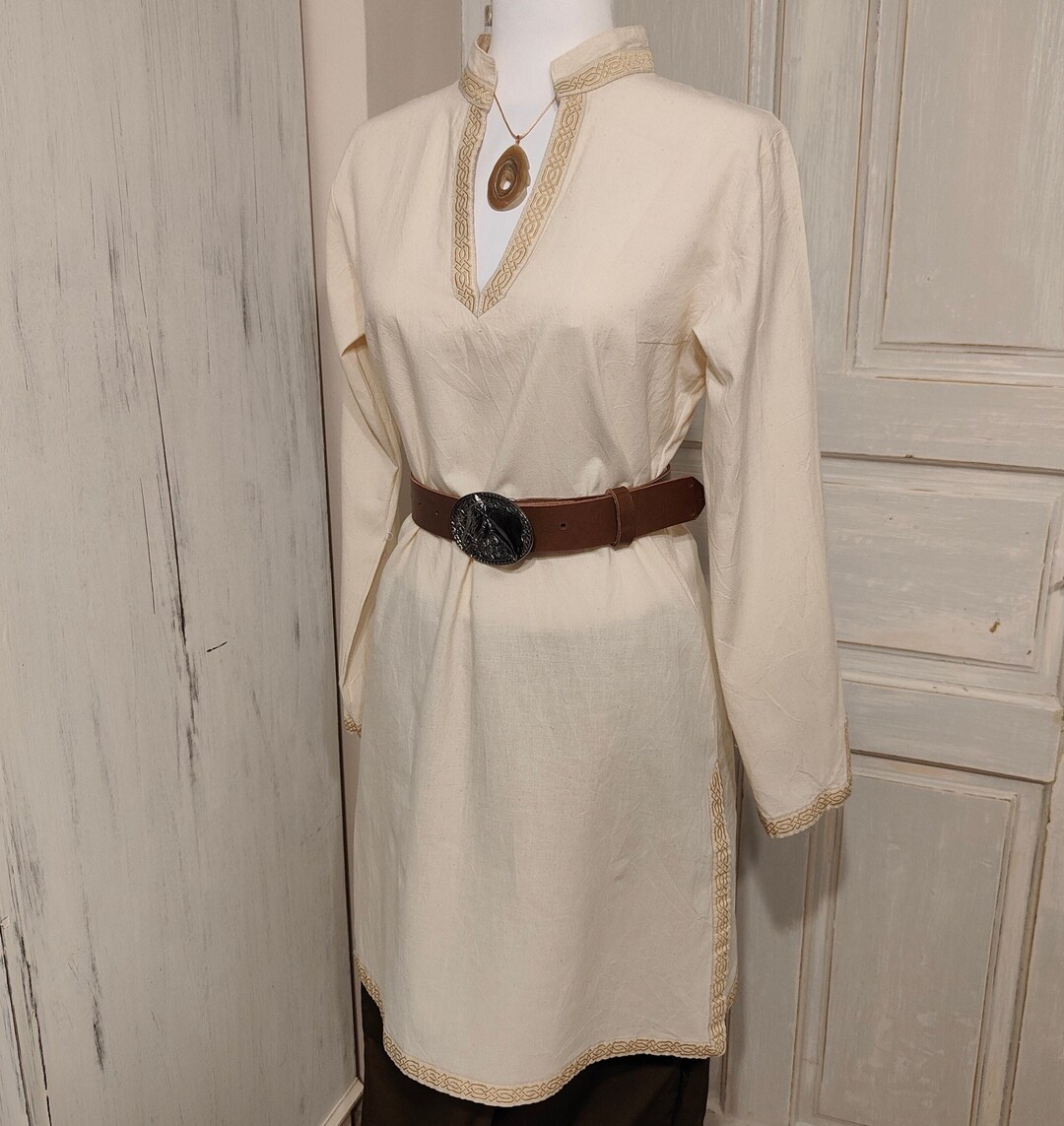 Tunic for Women - Natural Light Beige - Long Shirt - Larp, Fantasy ...