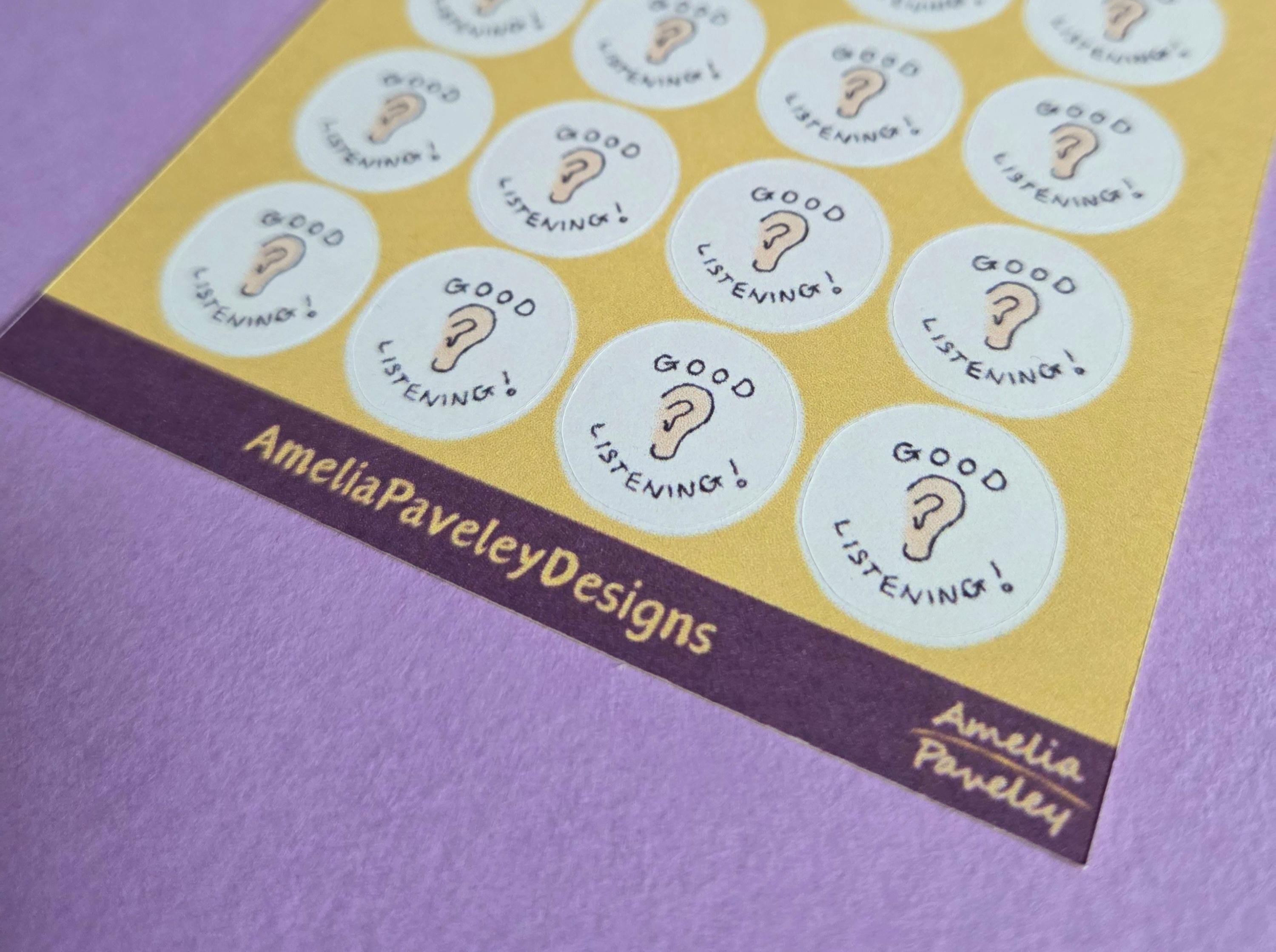 Good Listening Reward Stickers | Classroom Reward Chart Stickers ...
