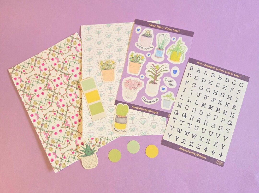 Green Plants Junk Journal Kit | Indoor House Plants Scrapbooking Kit ...