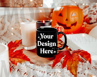 Mug Mockup Fall Mockup Halloween Mug Mockup 11 Oz Coffee Mug Mockup Mug ...