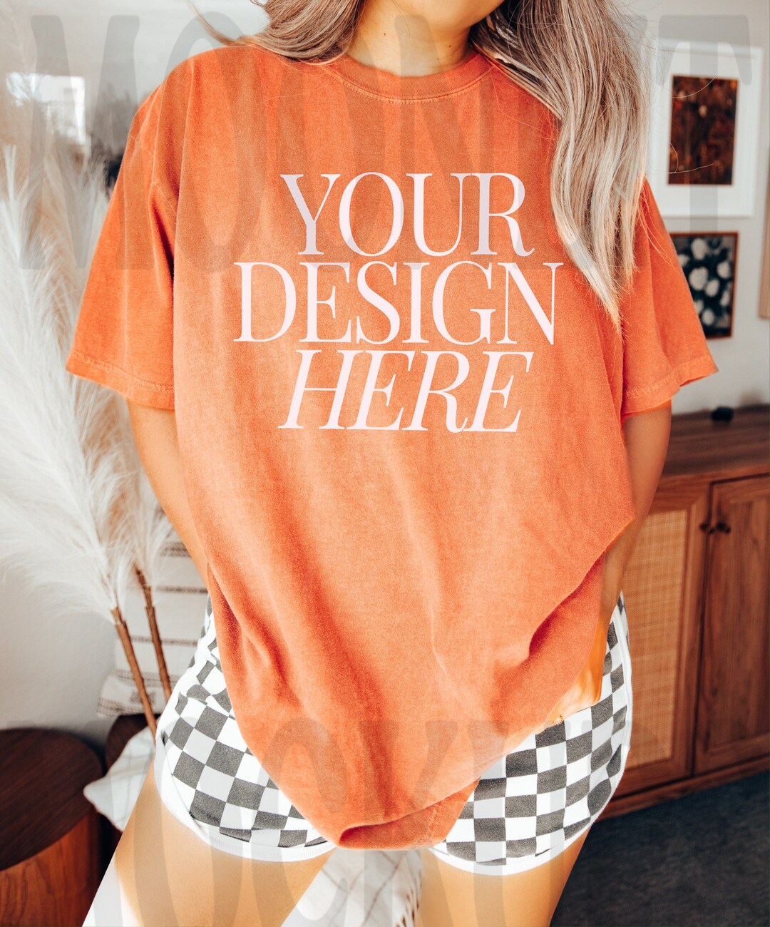 Comfort Colors 1717 Melon Shirt Mockup - Melon Mockup - Melon Shirt - Comfort Color Orange Shirt ...