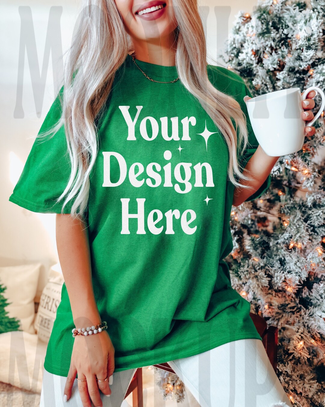 Gildan 5000 Turf Green Shirt Mockup - Turf Green Mockup - Gildan Turf ...