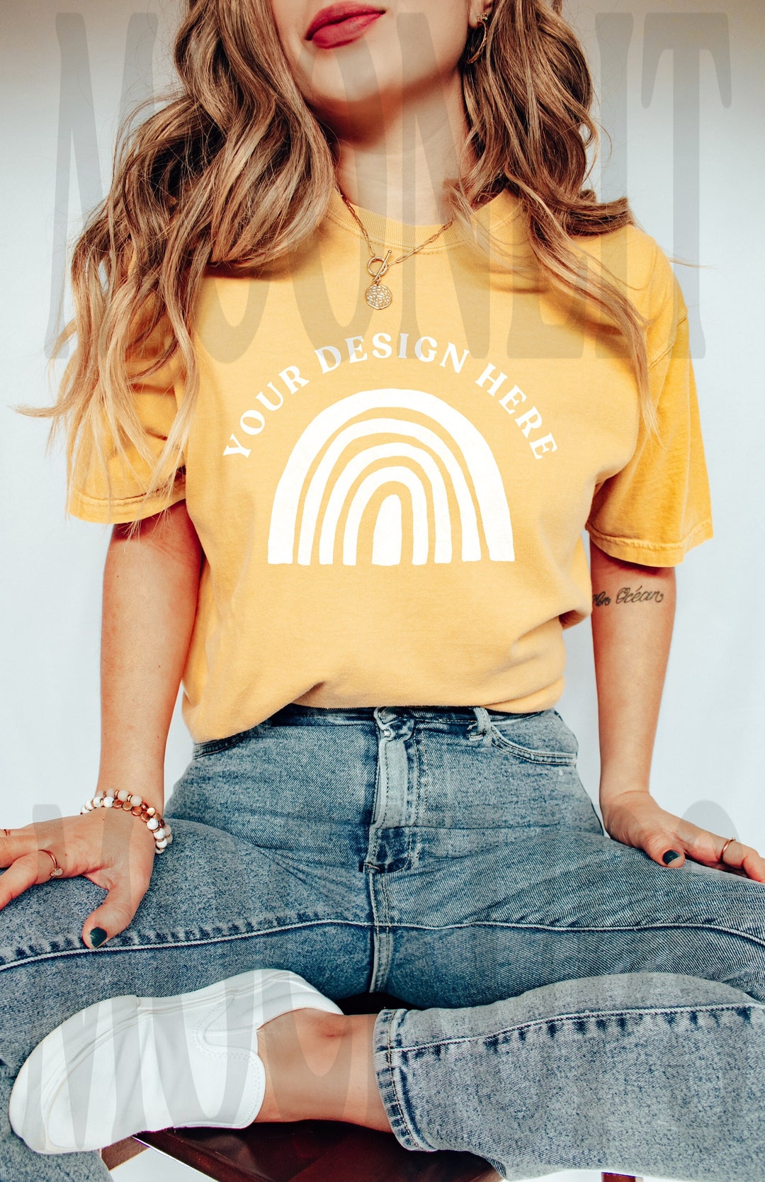 Comfort Colors 1717 Mustard Shirt Mockup - Yellow Tee Mock - Etsy
