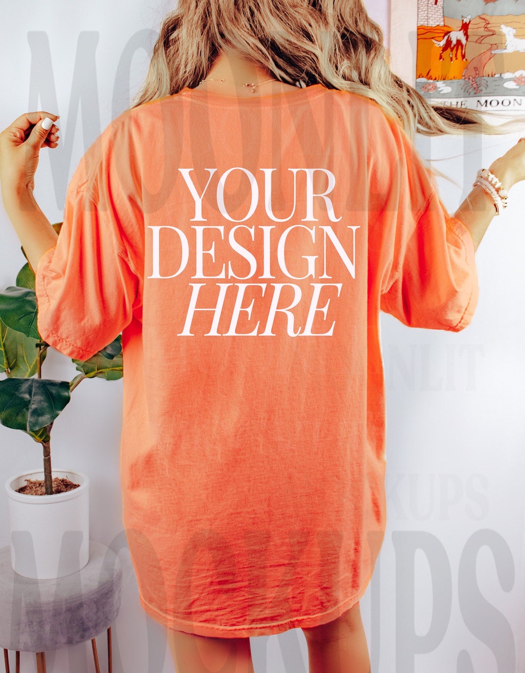 Comfort Colors 1717 Melon Shirt Mockup - Oversized Mockup - Etsy