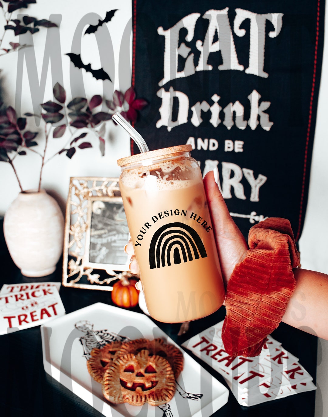 16oz Glass Can Mockup: Fall Halloween Studio Mockup - Etsy