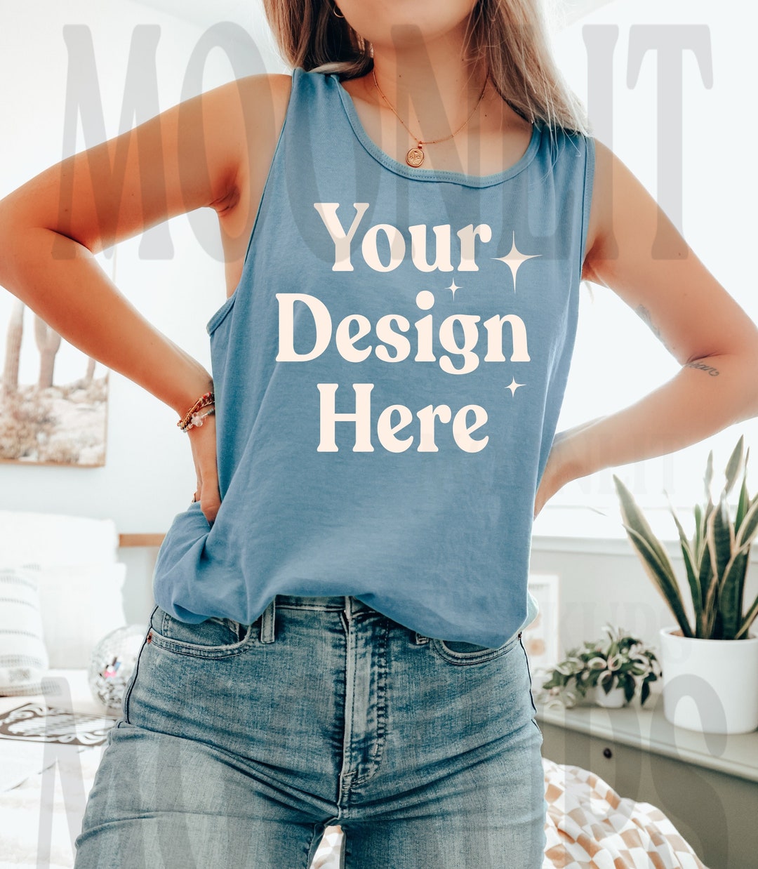 Comfort Colors Ice Blue Tank Top Mockup (digital Download) - Etsy