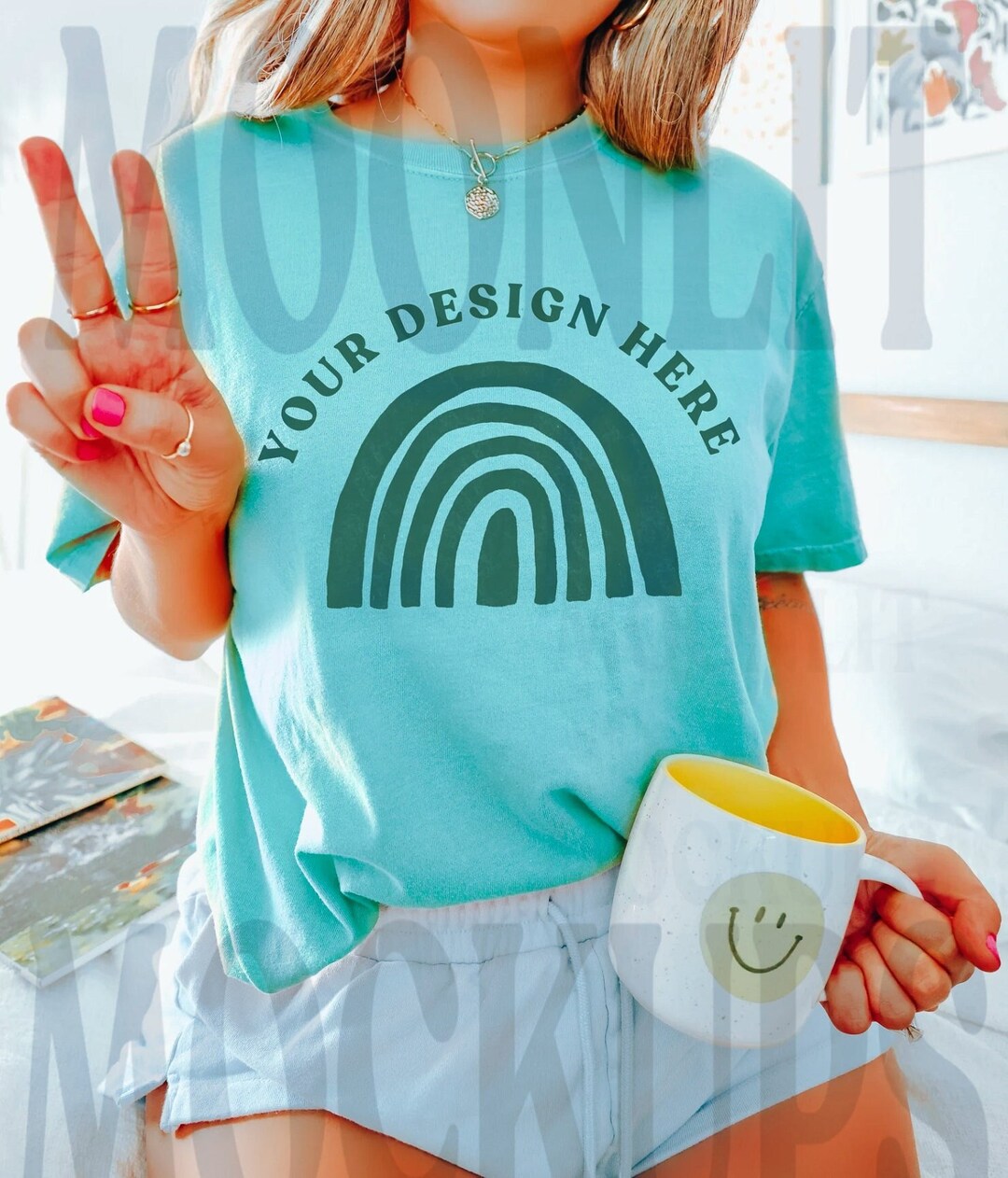Comfort Colors C1717 Chalky Mint Shirt Mockup Oversized Mockup Chalky ...