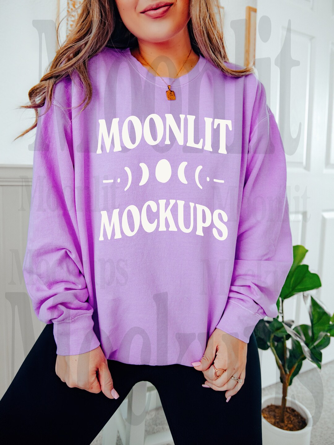 Comfort Colors 1466 Neon Violet Mockup - Comfort Colors Sweatshirt ...