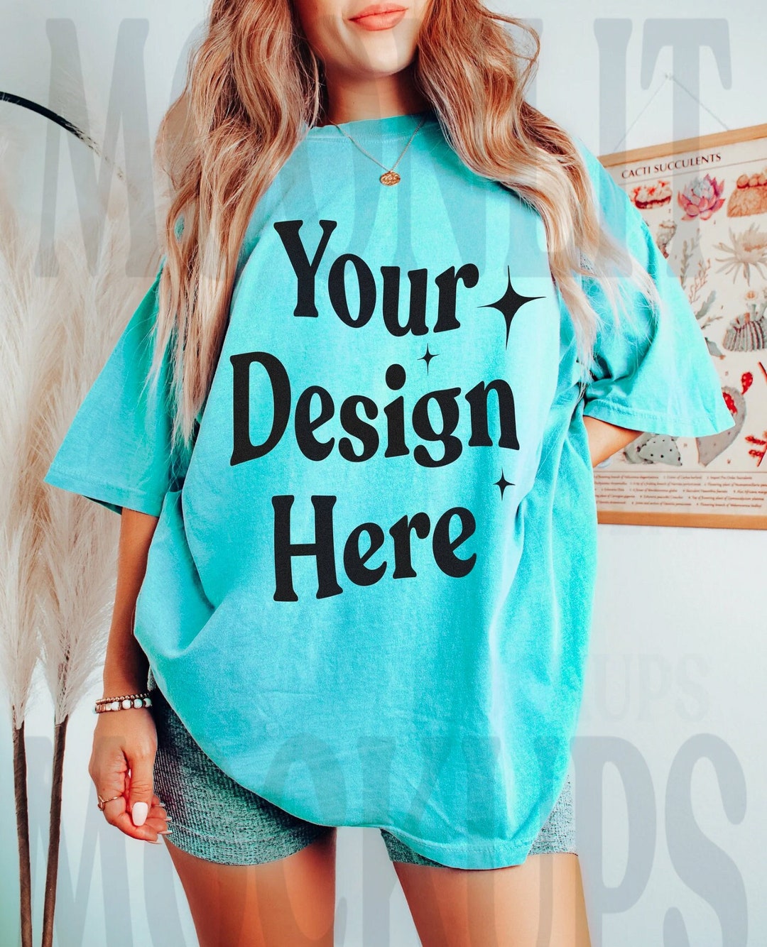 Comfort Colors C1717 Chalky Mint Shirt Mockup Oversized - Etsy