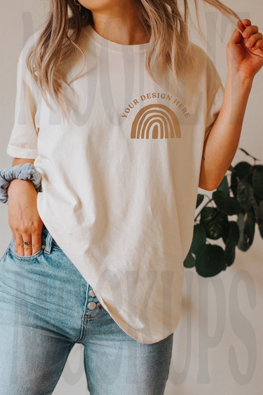 Comfort Colors 1717 Ivory Shirt - CC Mockup - Ivory Colored Shirt ...