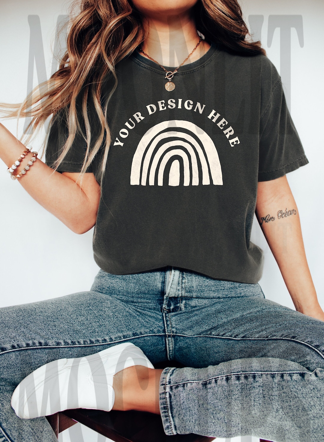 Comfort Colors C1717 Graphite Shirt CC Mockup C1717 Mockup Model Mockup ...