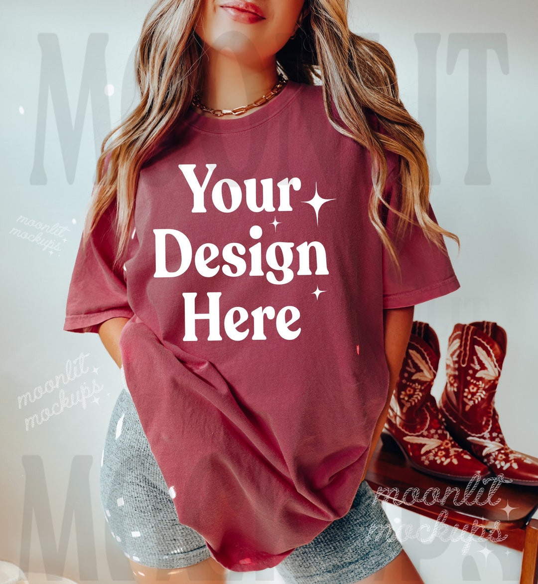 Comfort Colors 1717 Brick Shirt CC Mockup C1717 Mockup Model Mockup ...
