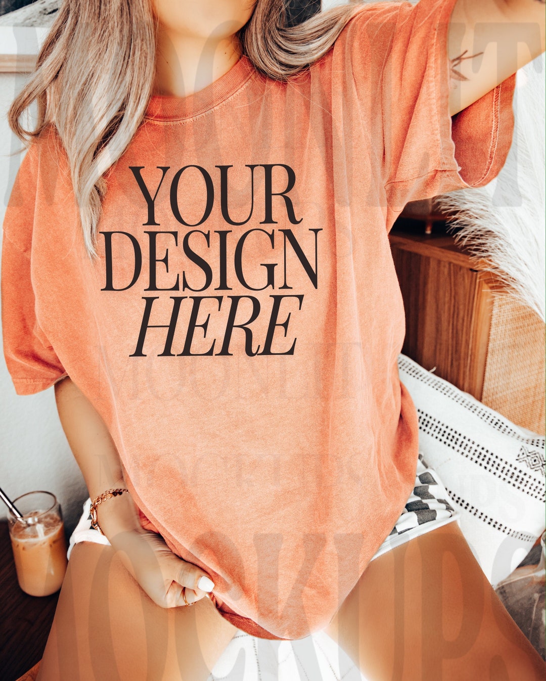 Terracotta Comfort Colors 1717 Shirt Mockup - Oversized Model Mockup - Etsy