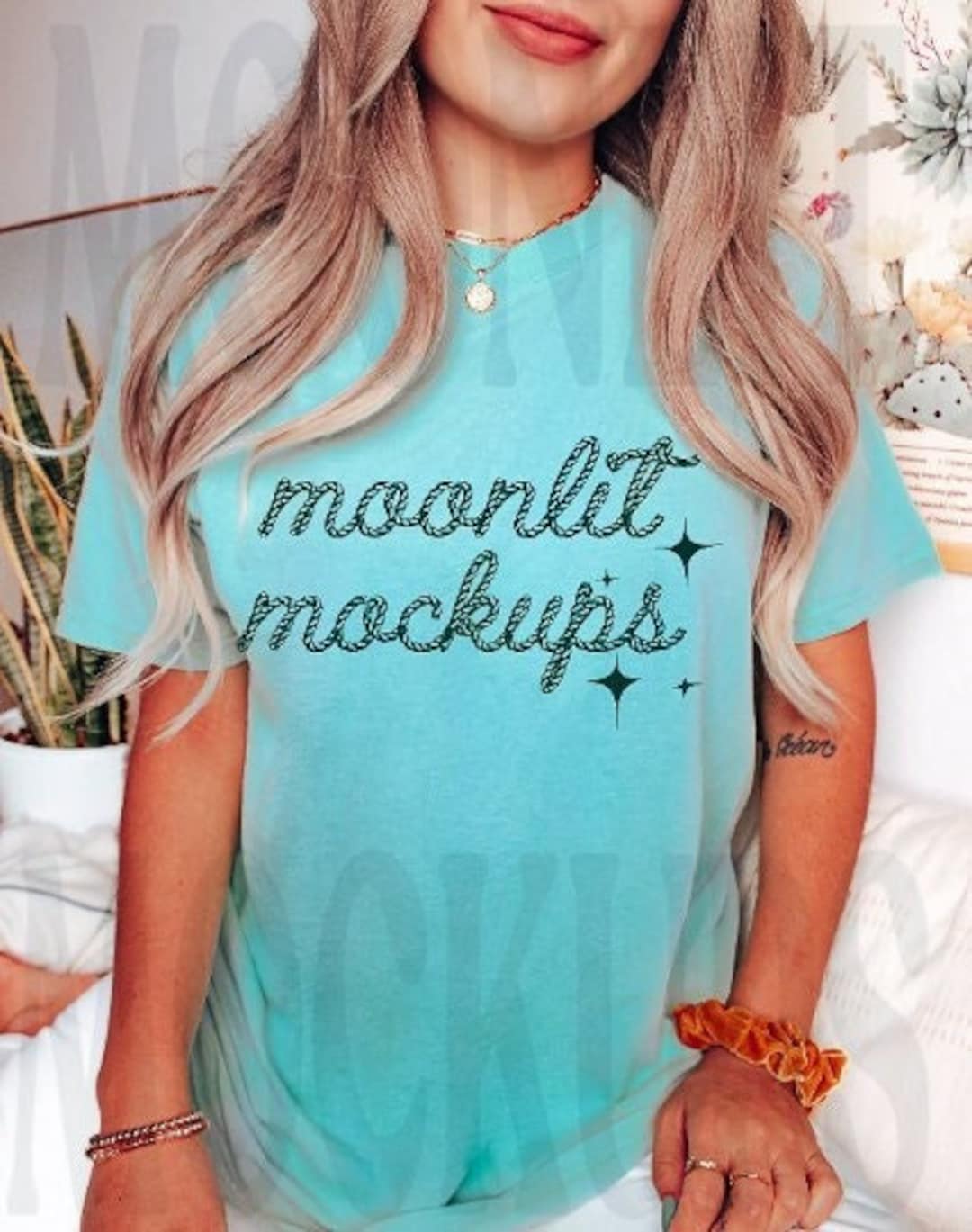 Comfort Colors 1717 Chalky Mint Shirt Mockup - Oversized Fit (digital ...