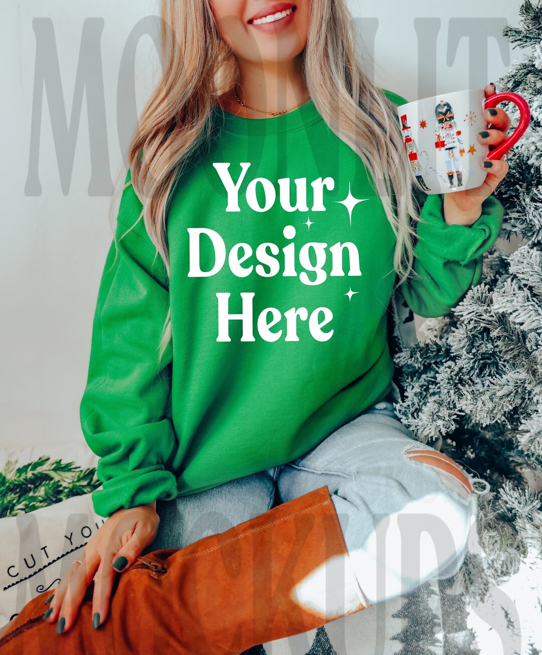 Gildan 18000 Irish Green Sweatshirt Mockup - Heavy Blend (digital File ...