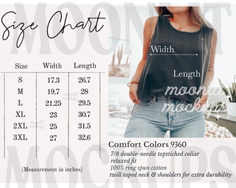 Comfort Colors 9360 Color Size Chart EDITABLE Canva Template 9360 ...