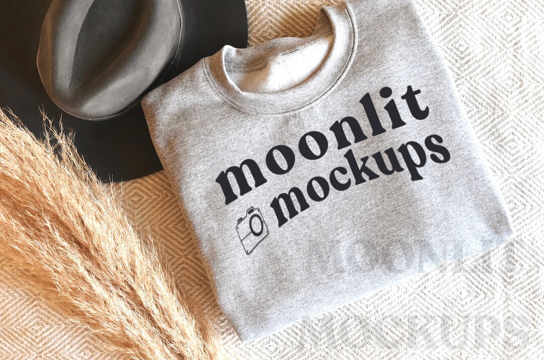Gildan 18000 Sweatshirt Mockup - Ash Color - Digital Photos - Heavy ...