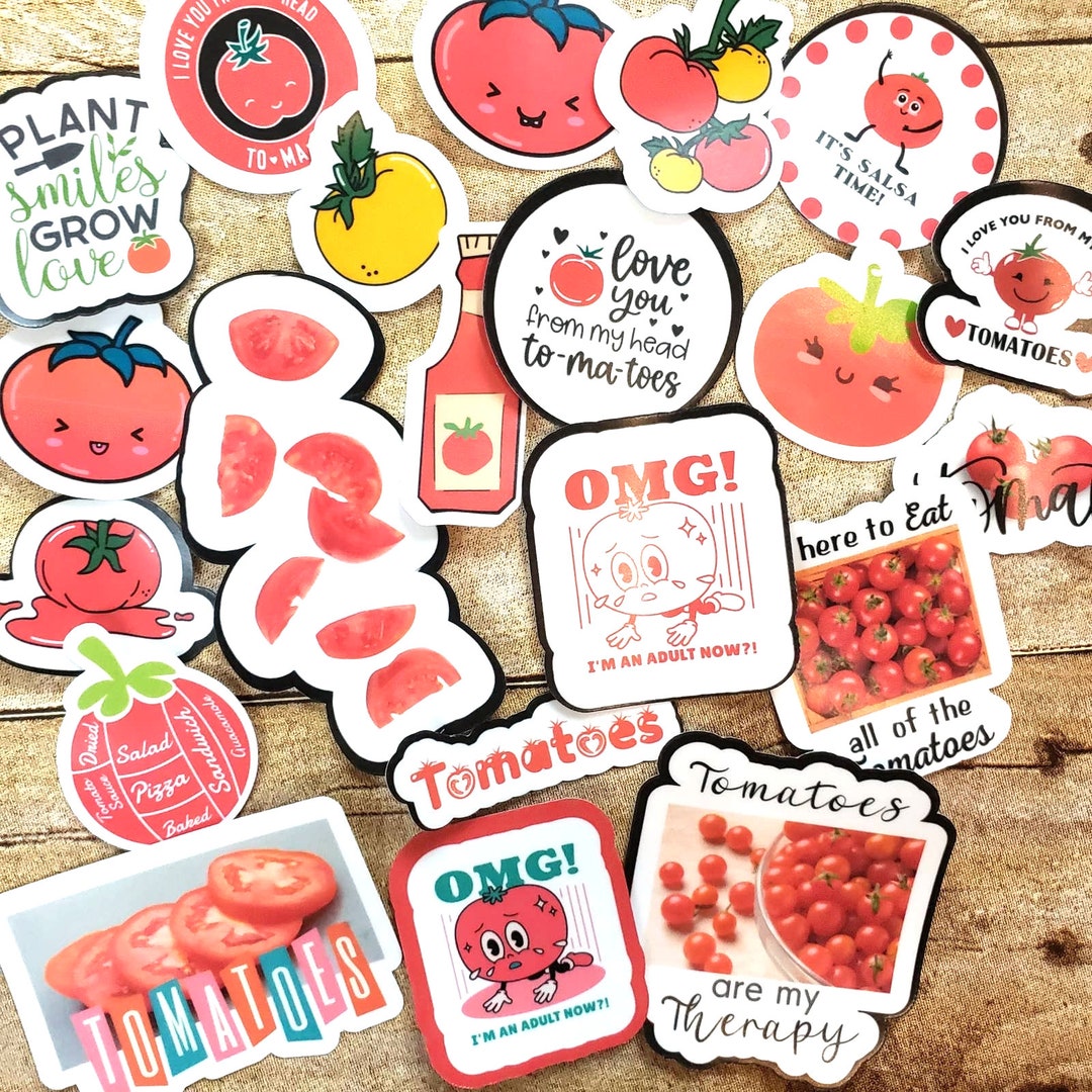 Tomato Stickers Cute Die Cute Food - Etsy