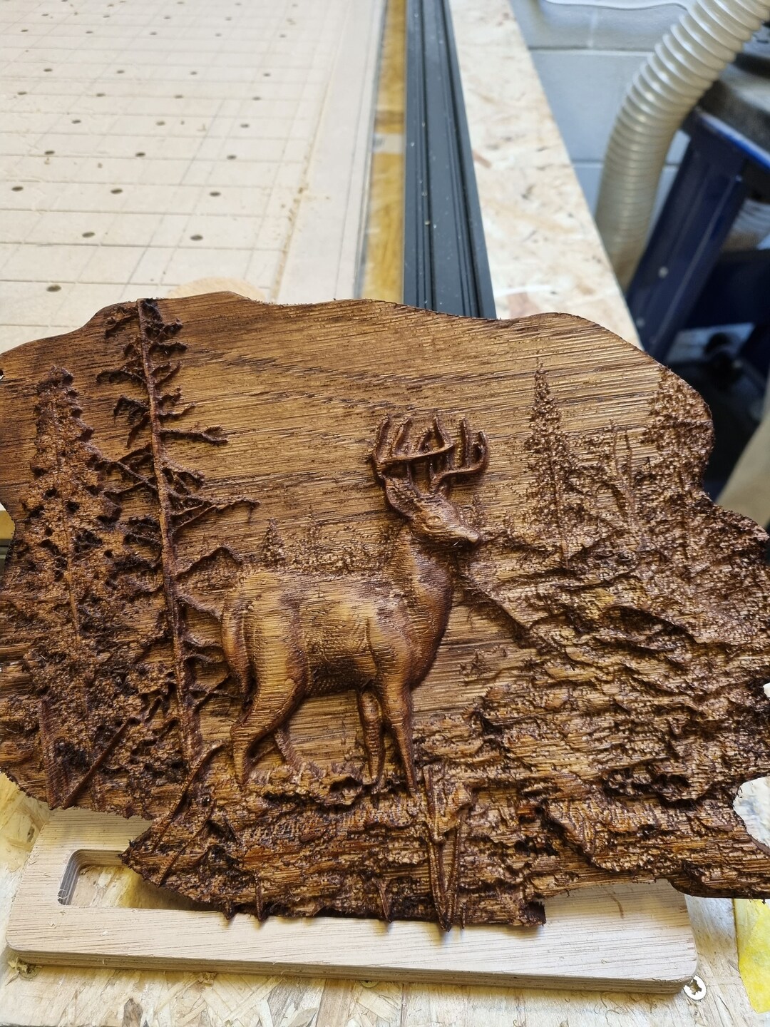 Stag Wood Carving Oak - Etsy